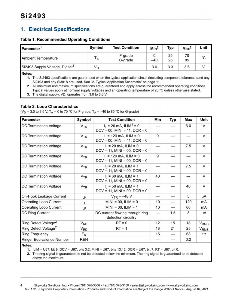 SI2493 datasheet page 4