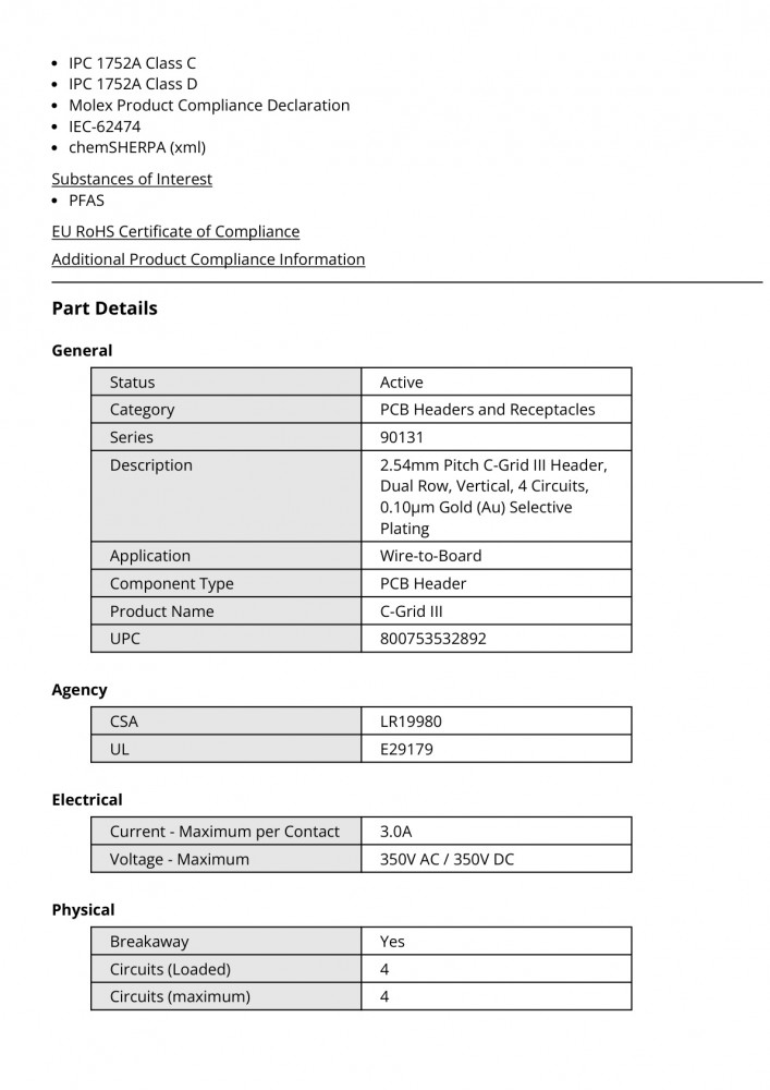 MOLEX 901311082 technical document page 2