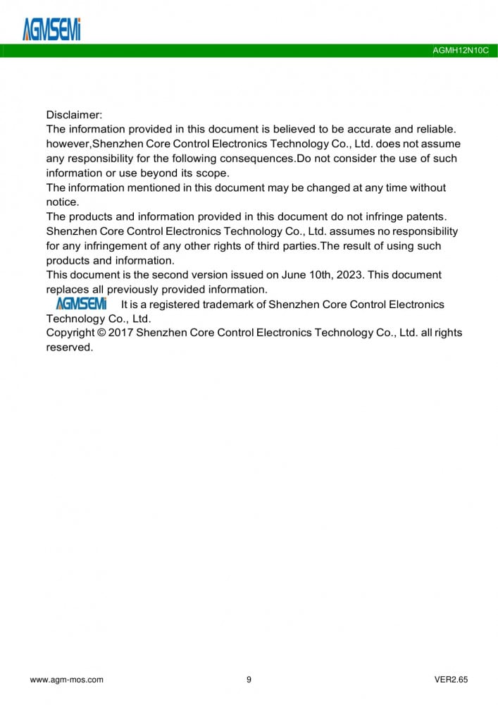 AGMH12N10C datasheet page 9