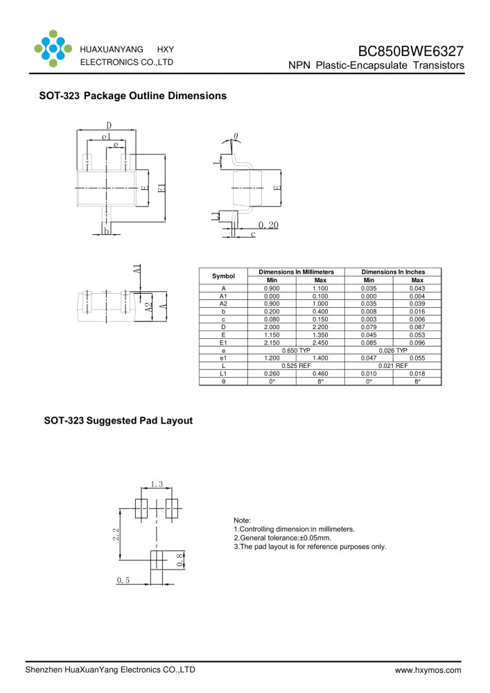 BC850BWE6327-HXY technical document page 3
