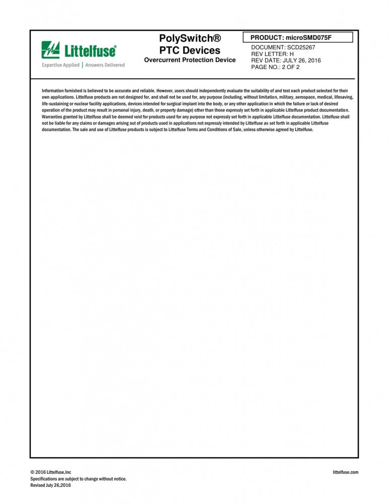 MICROSMD075F-2 technical document page 2