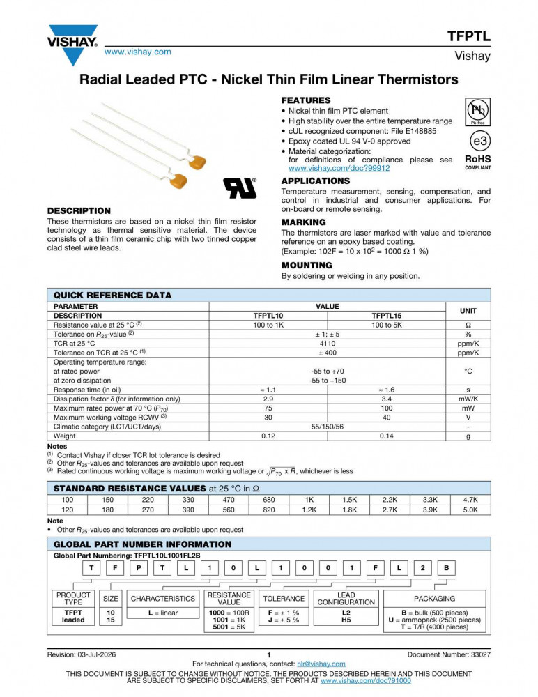 TFPTL15L5001FL2B technical document page 1