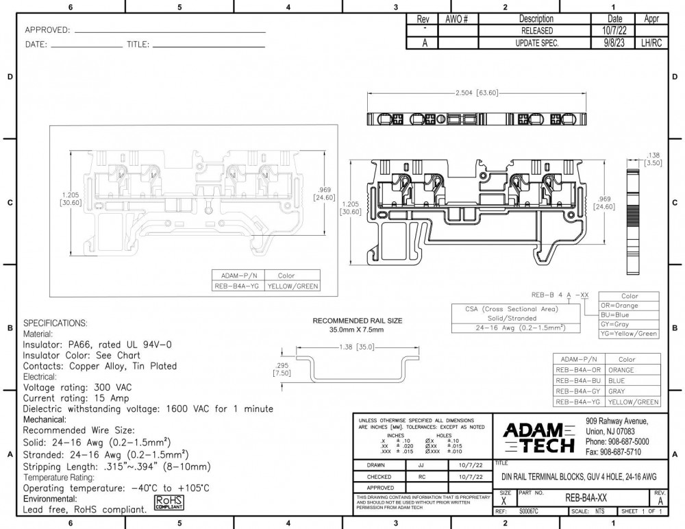 REB-B4A-XX technical document page