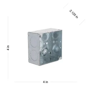 4 in. Square Box, Welded, 2-1/8 in. Deep, Two 3/4 in., Two 1/2 in., & Eight 1 in. KO's for sale