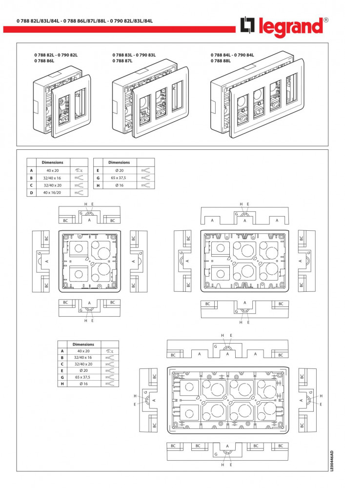 Legrand 078888L technical drawing, page 1