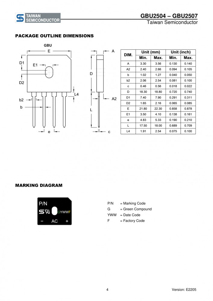GBU2507 datasheet page 4