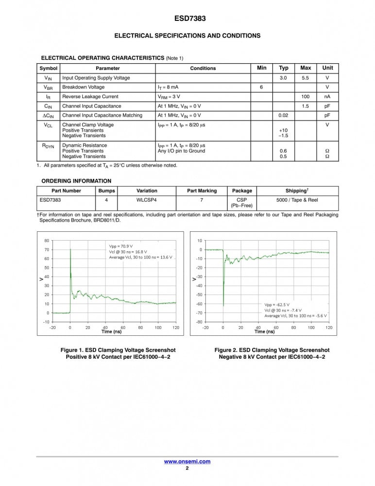 ESD7383NCTBG datasheet page 2