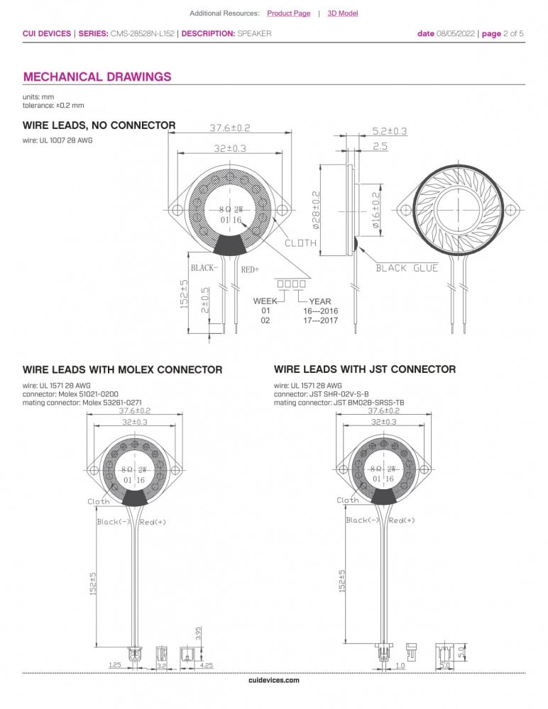 CMS-28528N-L152A datasheet page 2