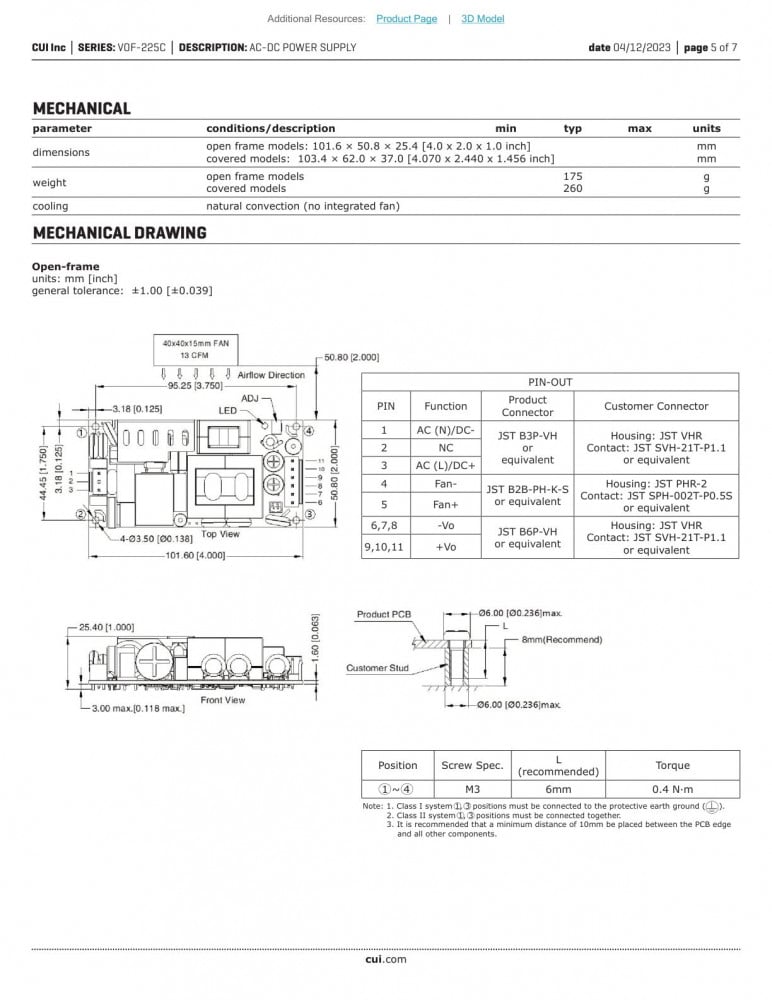 VOF-225C datasheet page 5