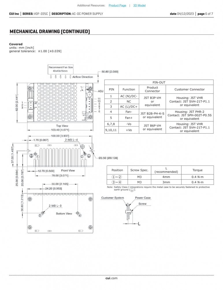 VOF-225C datasheet page 6