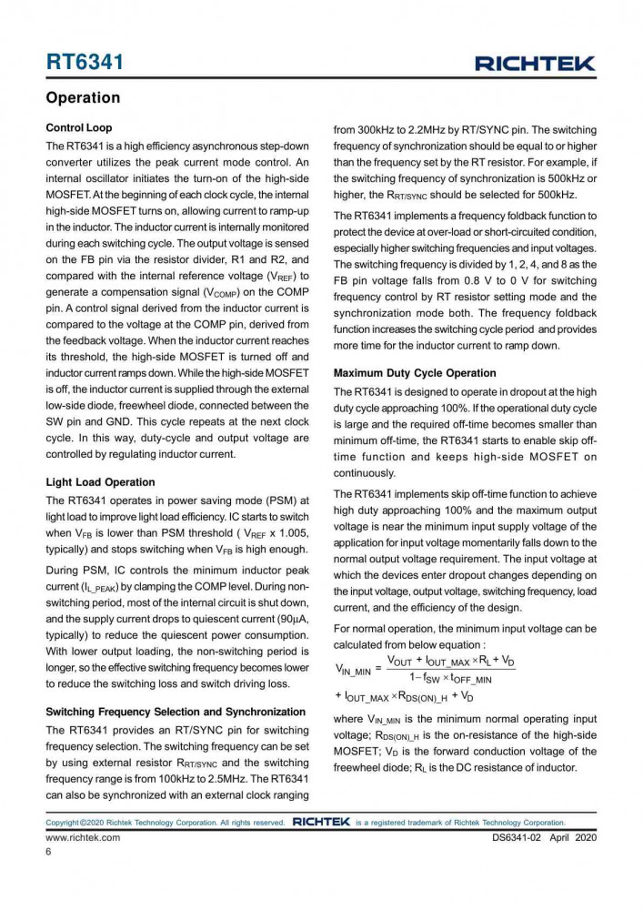 RT6341 datasheet page 6