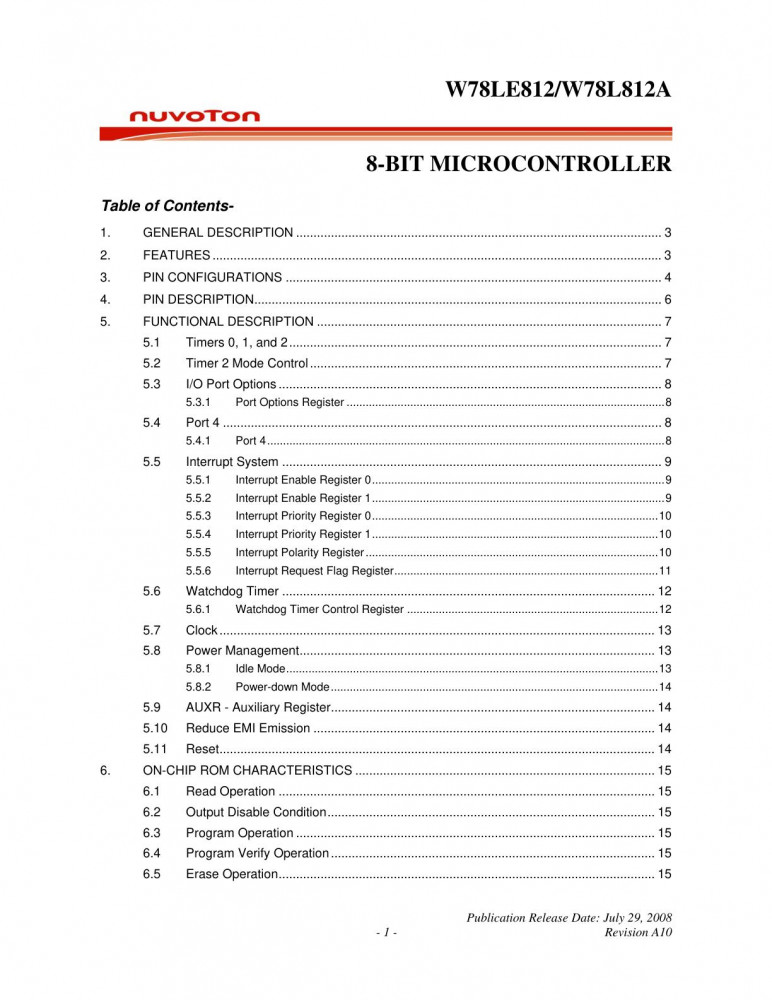 W78L812A24FL datasheet page 1