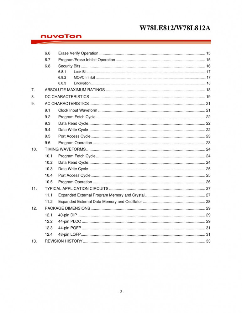 W78L812A24FL datasheet page 2