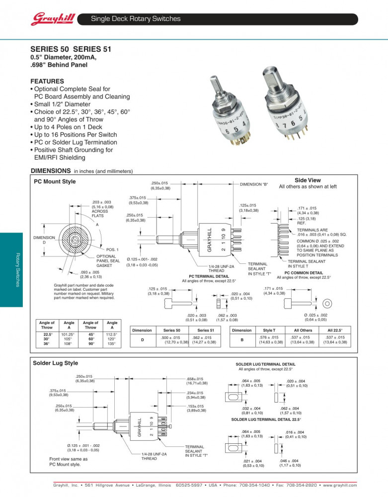 Grayhill Series 51 datasheet page 1