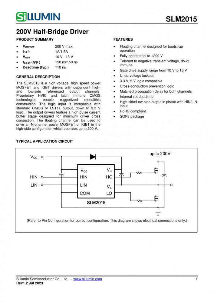 SLM2015 datasheet page 1