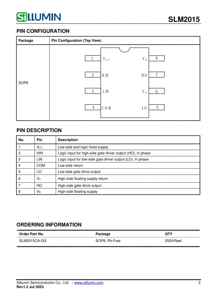 SLM2015 datasheet page 3