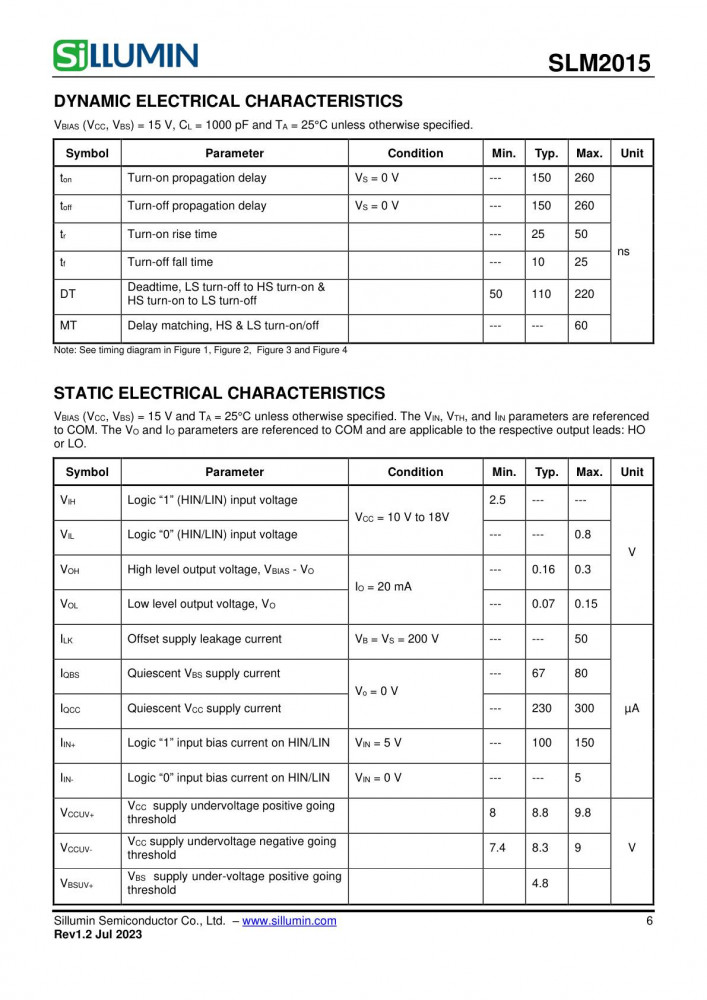 SLM2015 datasheet page 6