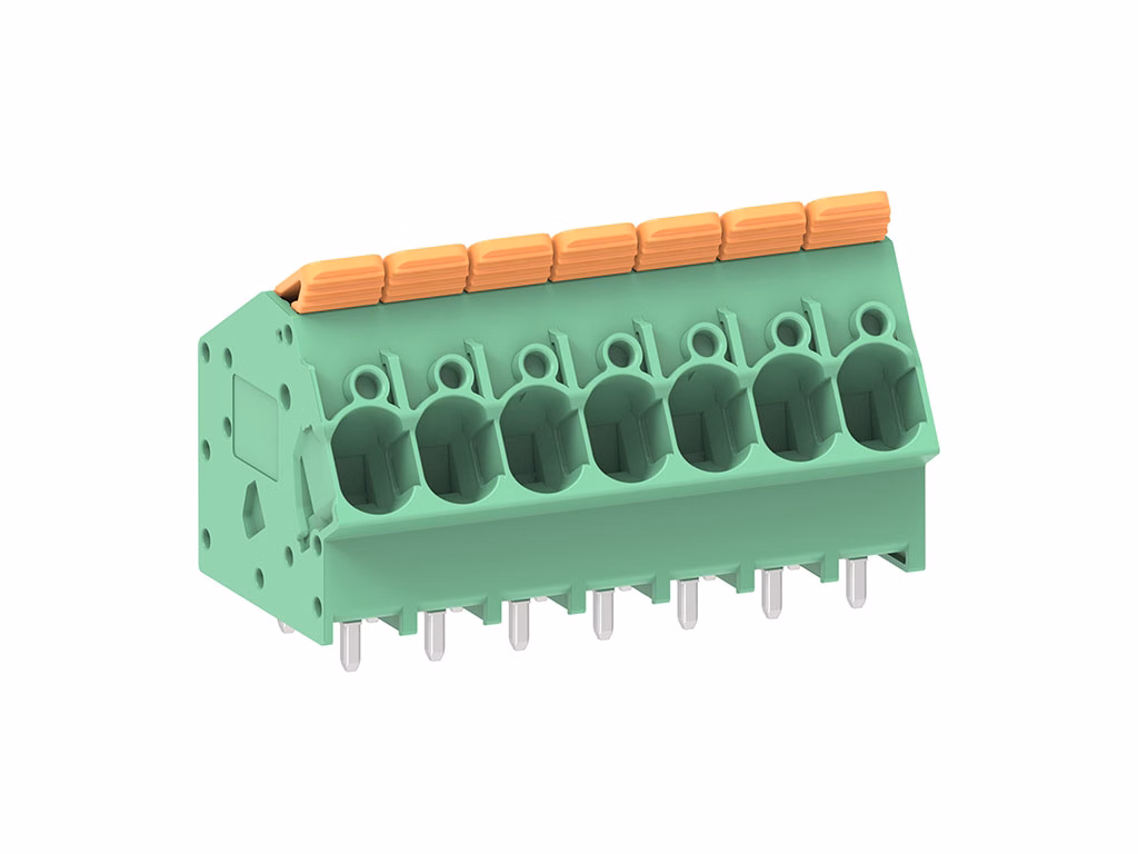 7.50mm Pitch Lever Activated Fixed Mount PCB Terminal Block, 35° Wire Entry, Bussed Terminals, 7 Circuit for sale