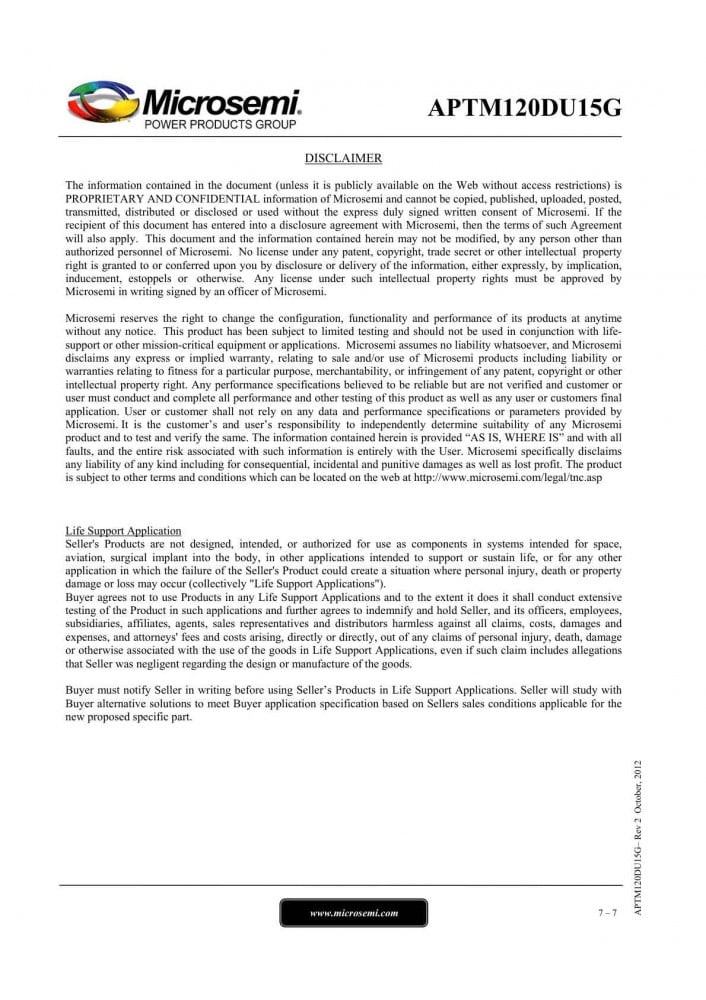 APTM120DU15G datasheet page 7
