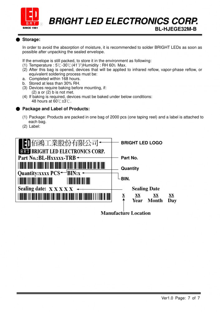 BL-HJEGE32M-B datasheet page 7