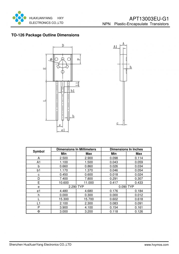 APT13003EU-G1-HXY technical documentation page 3