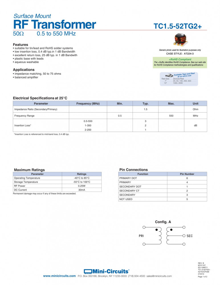 TC1.5-52TG2+ product specification page 1