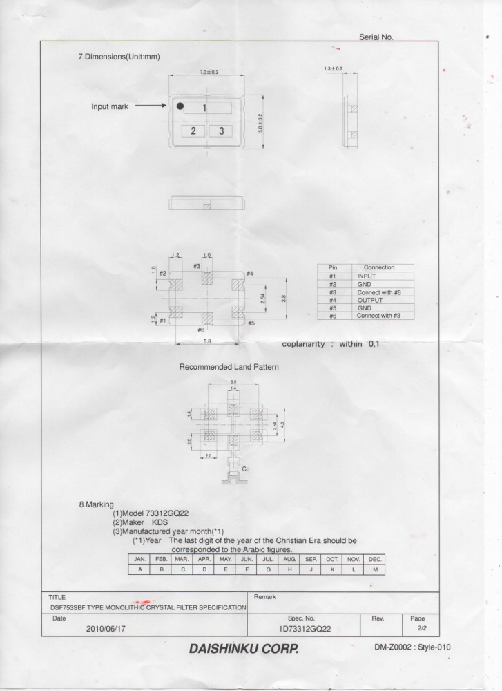 KDS 1D73312GQ22 specification page 2
