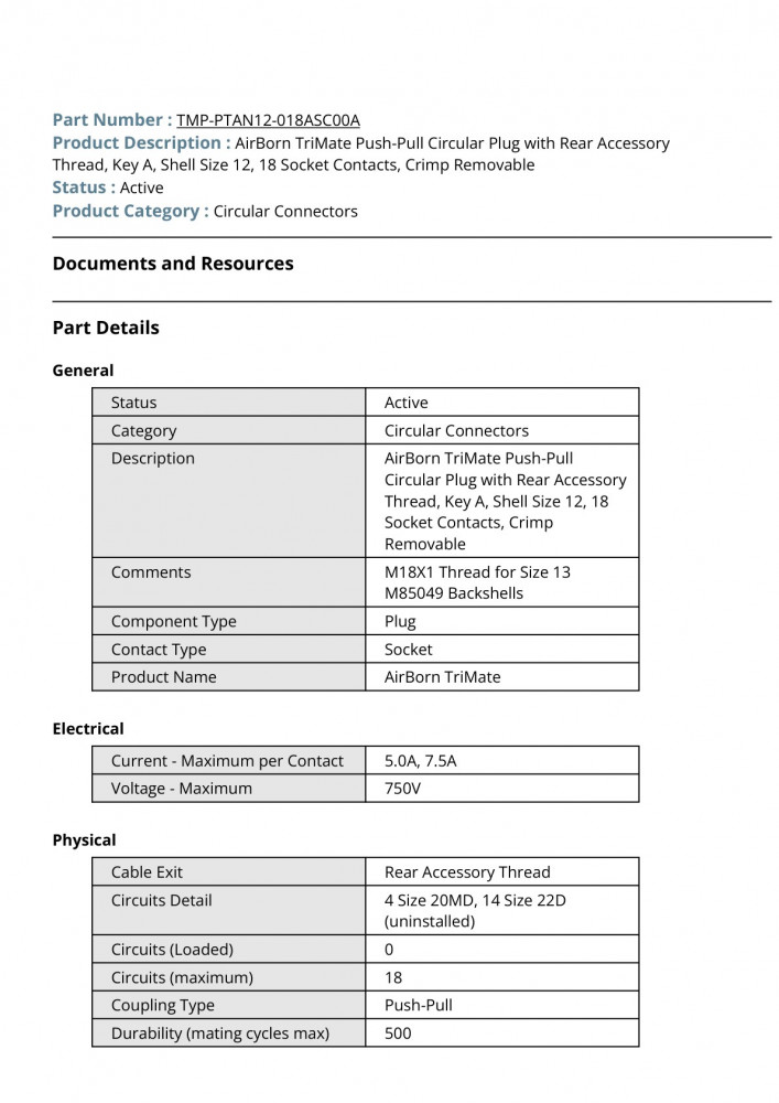 TMP-PTAN12-018ASC00A technical document page 1