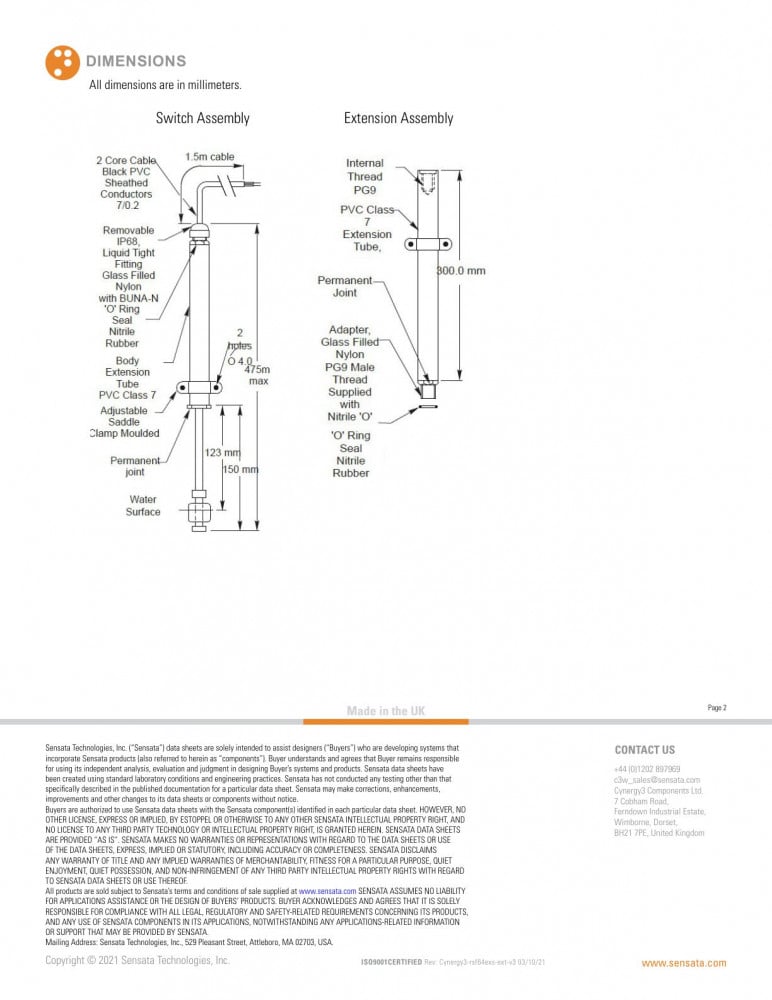 Sensata RSF64BEXS datasheet page 2