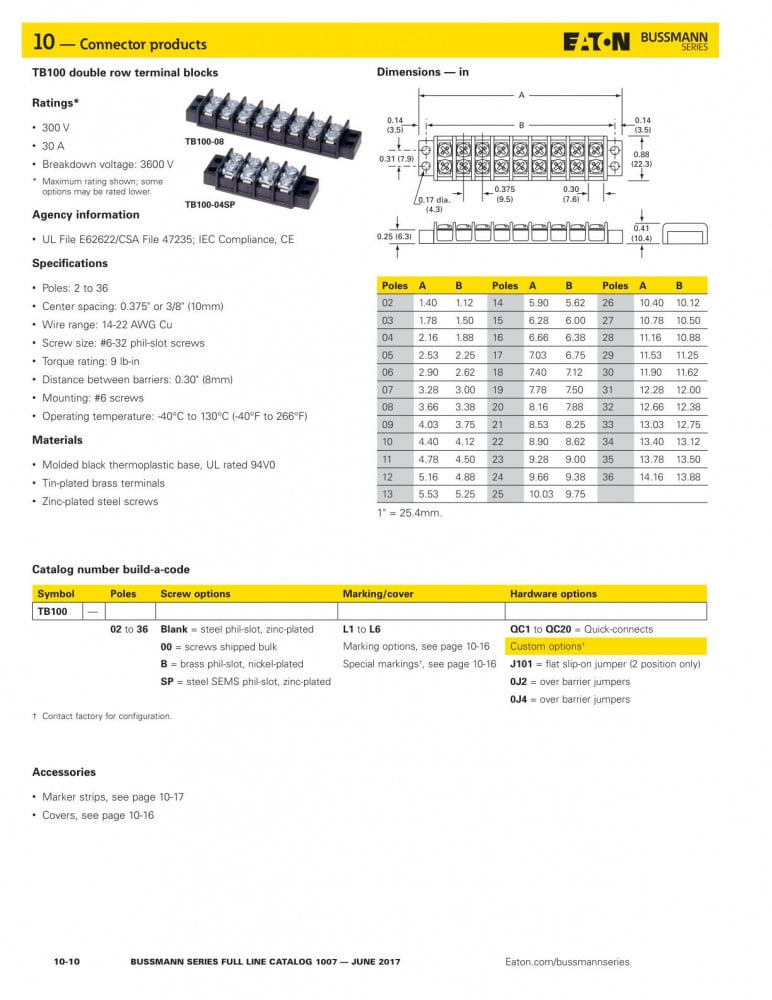 EATON terminal block catalogue page 10