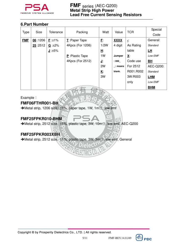 FMF25FPKR010-LH specification page 6