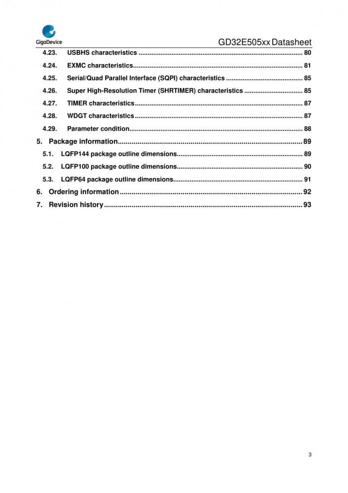 GD32E505RBT6 datasheet page 4