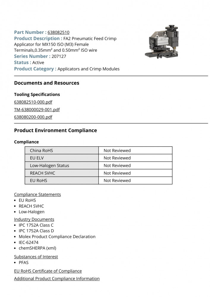 Tooling document preview, page 1