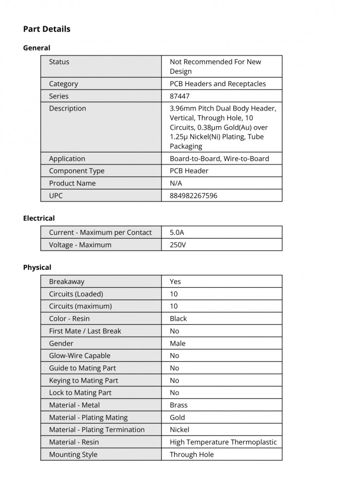 MOLEX 874471012 technical document page 2
