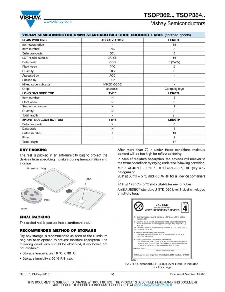 TSOP36438TT datasheet page 10