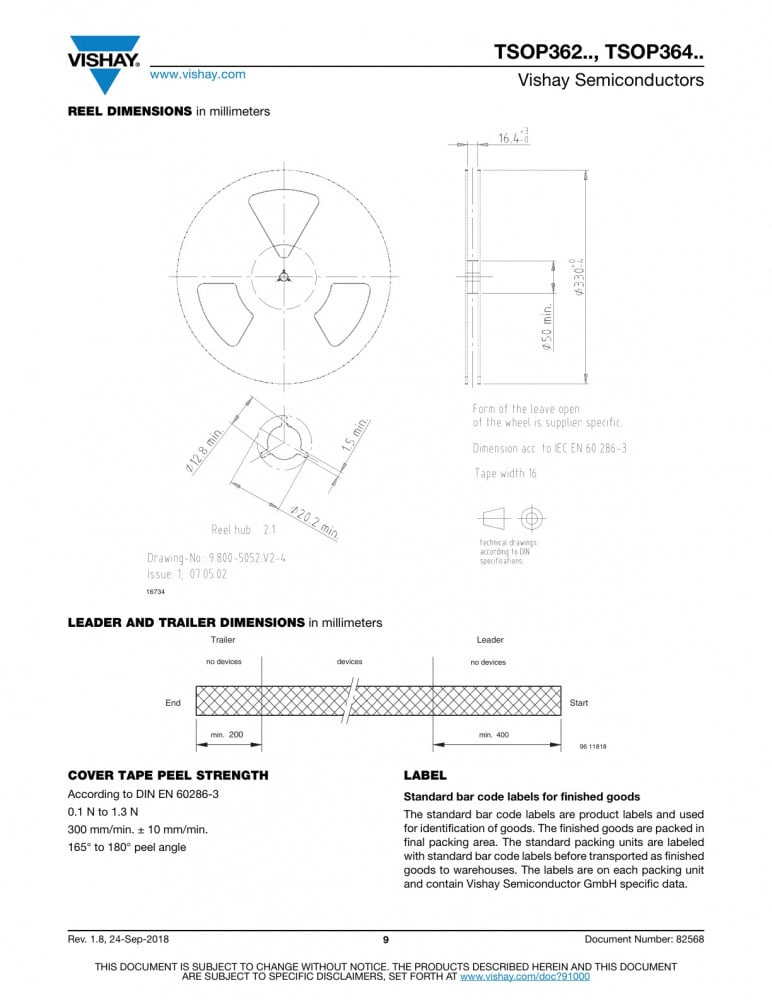 TSOP36438TT datasheet page 9