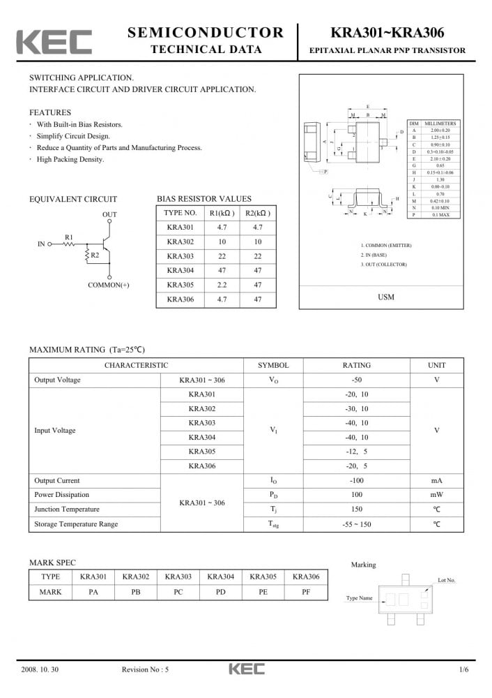 KRA304-RTK/P technical document page 1