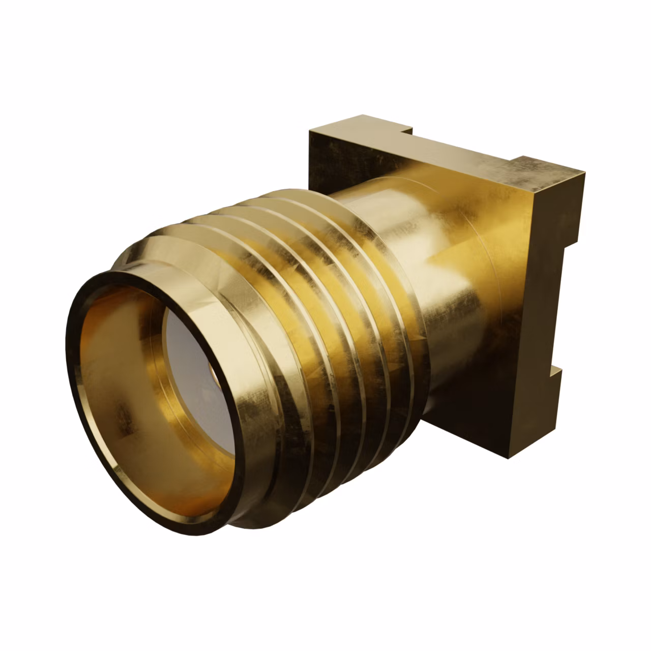 SMA Jack, Straight, PCB Receptacle, Surface Mount, Gold (Au) Body, 80 Pieces Per Tray, 50 Ohms for sale
