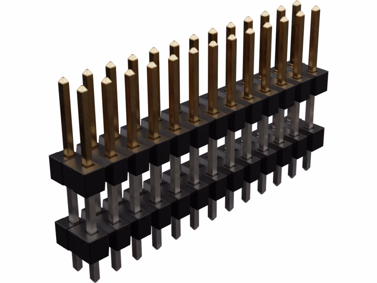 C-Grid Header, Through Hole, Dual Row Dual Body, Vertical, 0.38µm Gold (Au) Plating, 9.00mm Stacking Height, Tray Packaging, 26 Circuits, Lead-Free for sale