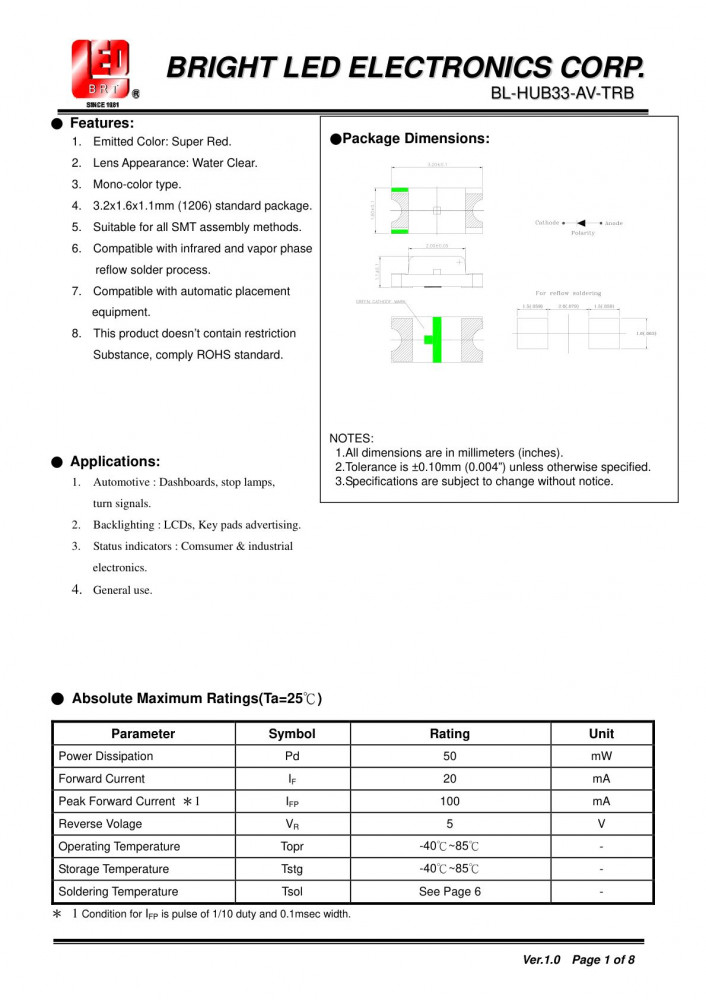 BL-HUB33-AV-TRB datasheet page 1