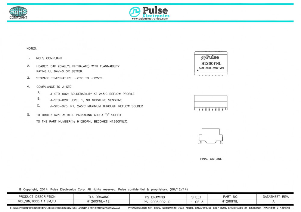 H1260FNLT datasheet page 1