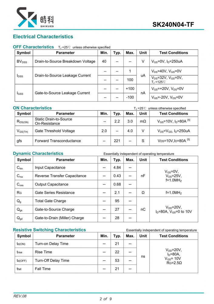 SK240N04-TF datasheet page 2