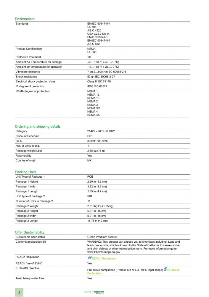 9001SKR1BH13 technical document page 2