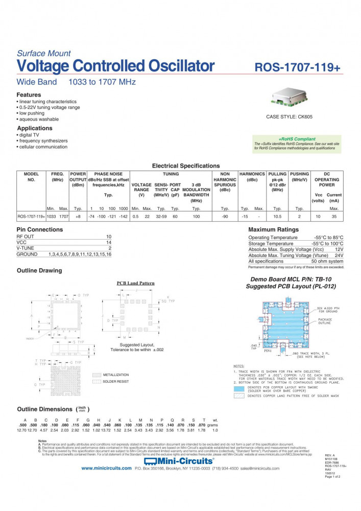 ROS-1707-119+ technical document page 1