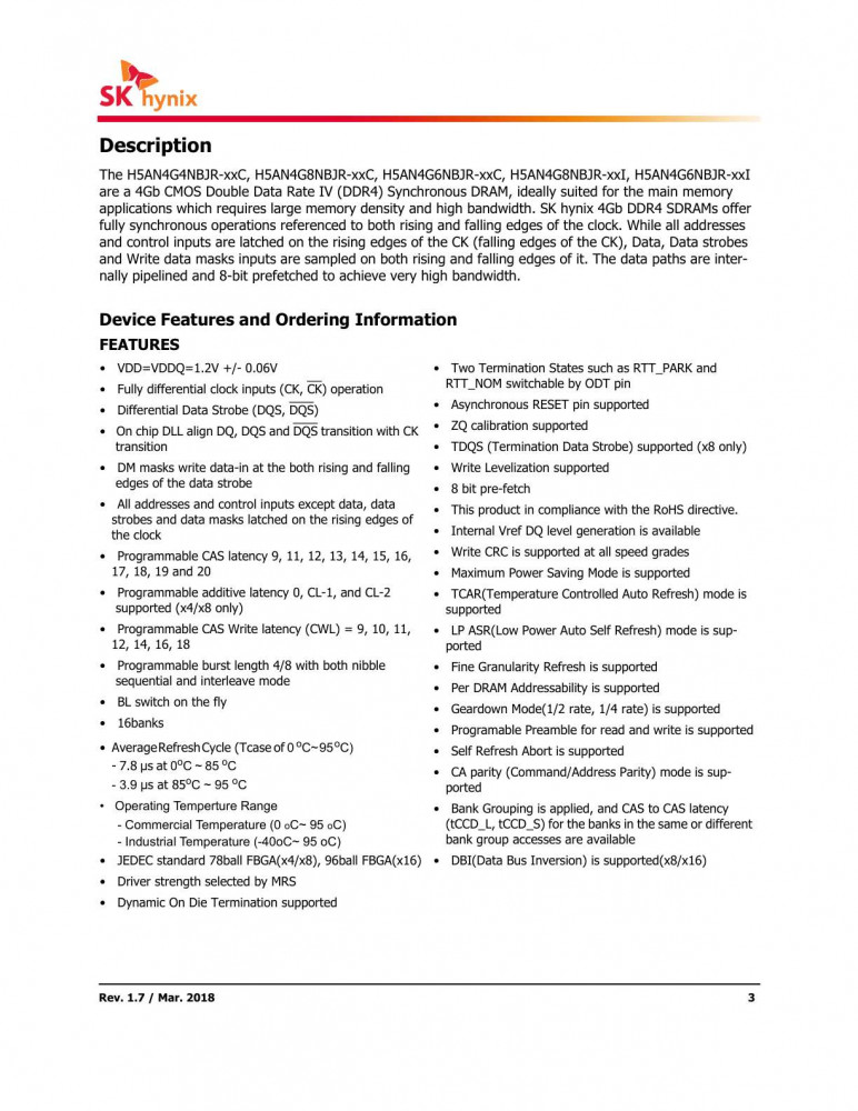 H5AN4G6NBJR-VKC datasheet page 3