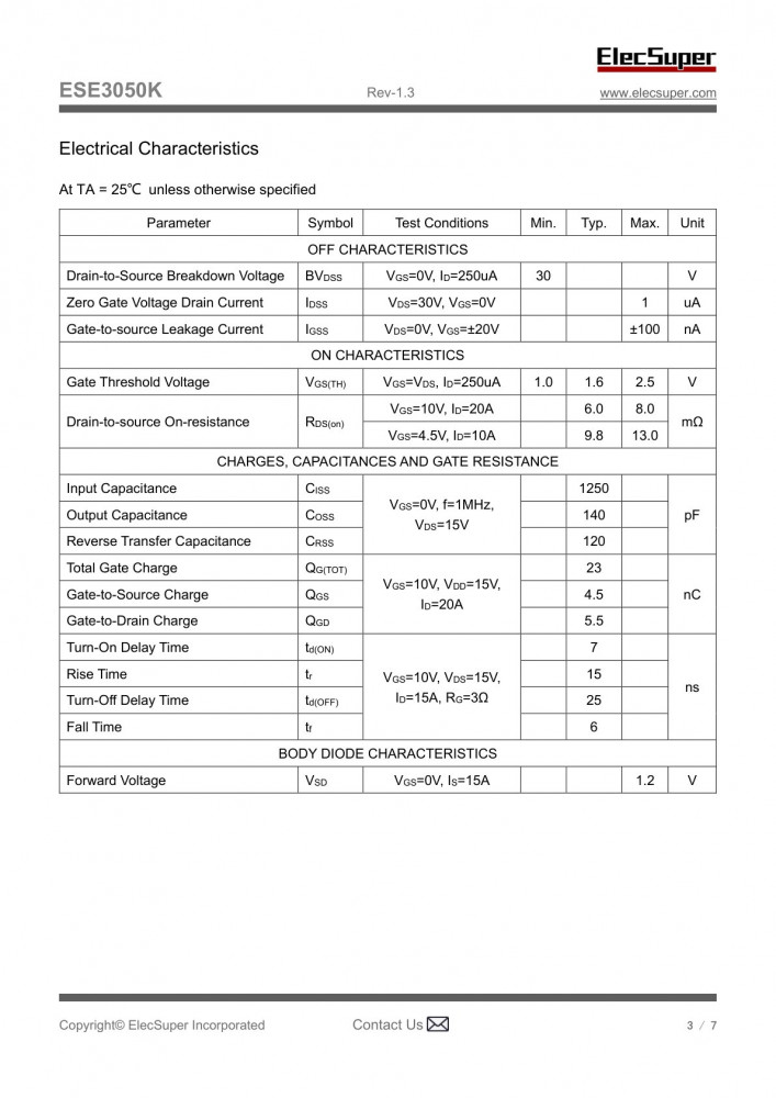 ESE3050K datasheet page 3