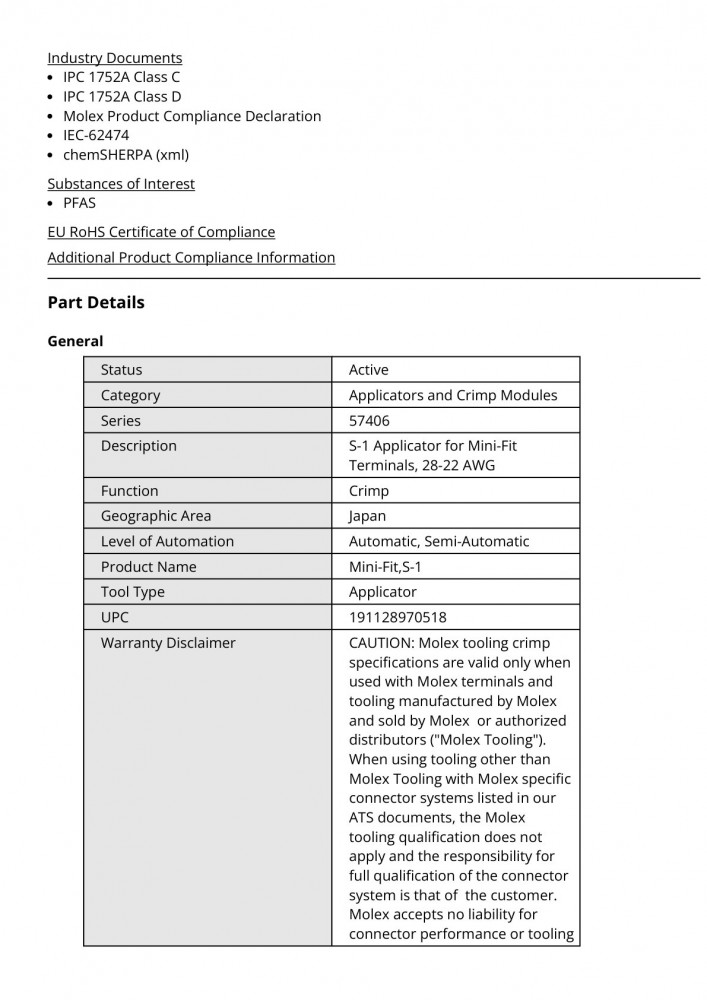 Technical document preview 2 for MOLEX 574063700