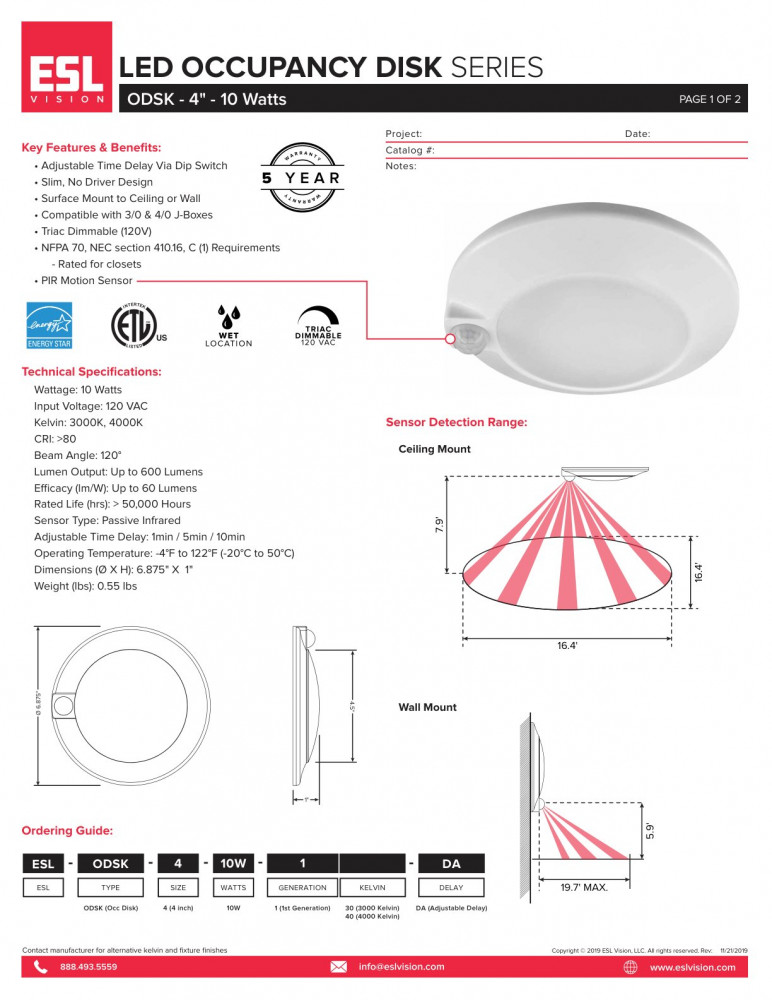 LEA NETWORKS ESL-ODSK-4-10W-130-DA document page 1
