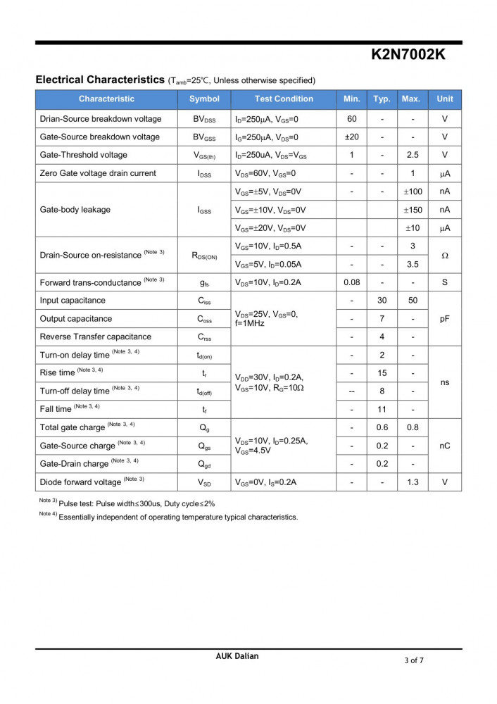 K2N7002K datasheet page 3