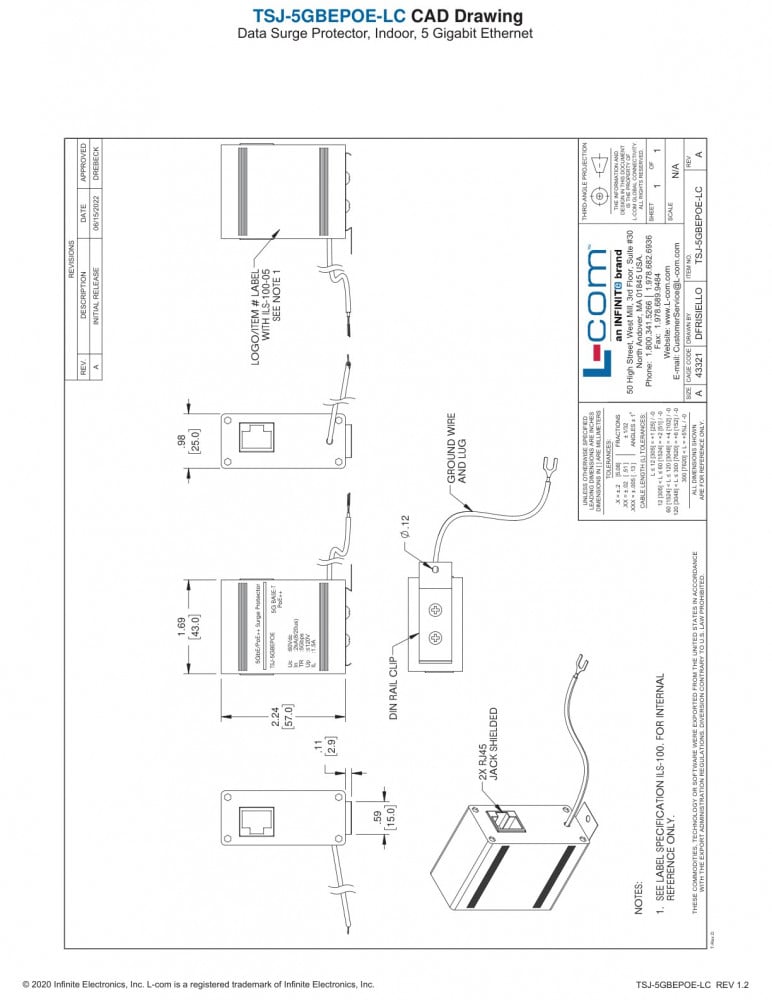 TSJ-5GBEPOE-LC technical datasheet page 3